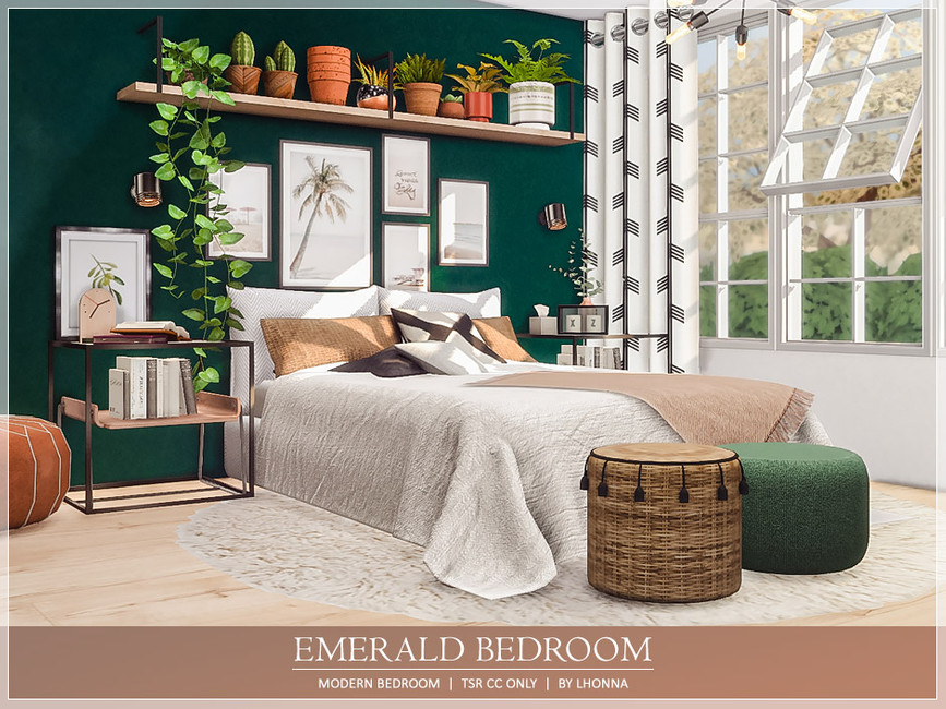 The Sims Resource - Emerald Bedroom /TSR CC only/