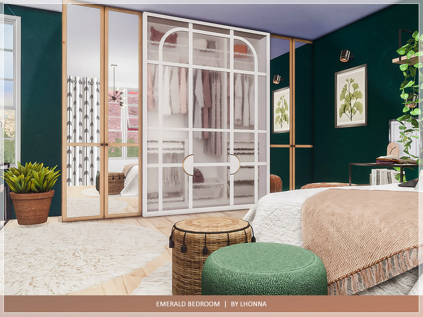 The Sims Resource - Emerald Bedroom /TSR CC only/
