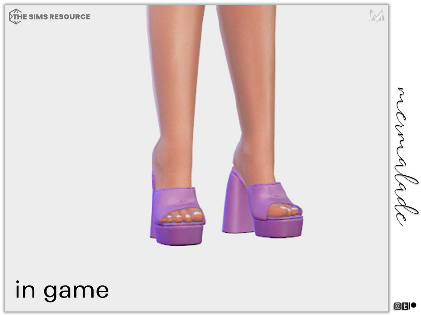 The Sims Resource - Platform Thick Heeled Mules S127