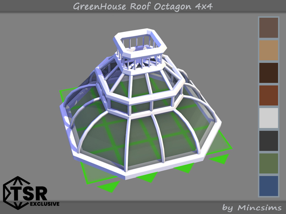 The Sims Resource | GreenHouse Roof Octagon 4x4