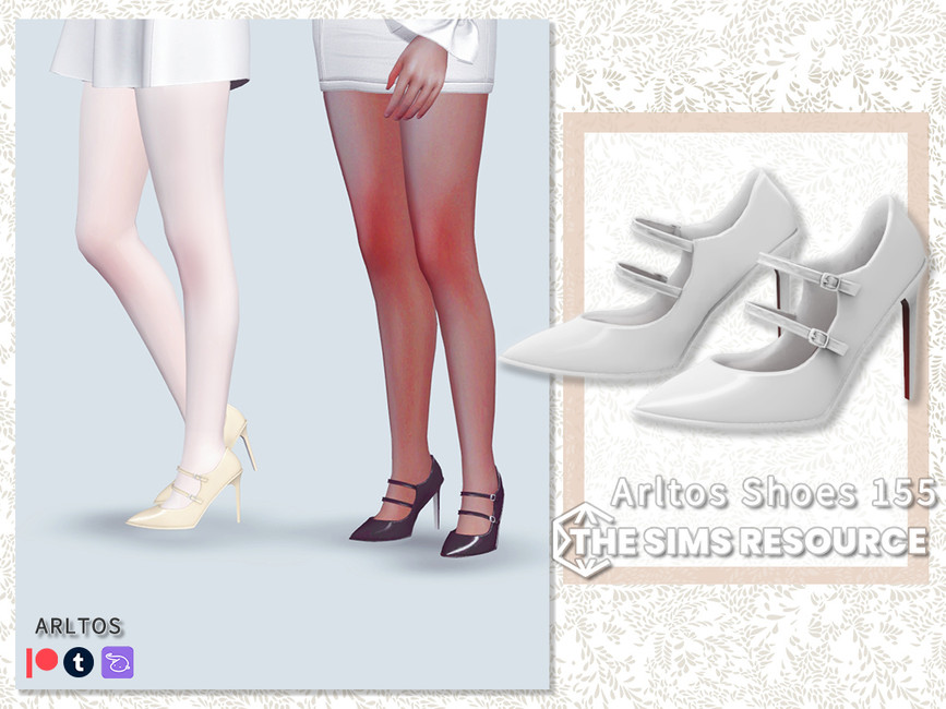 The Sims Resource - pointed bandage heels / 155