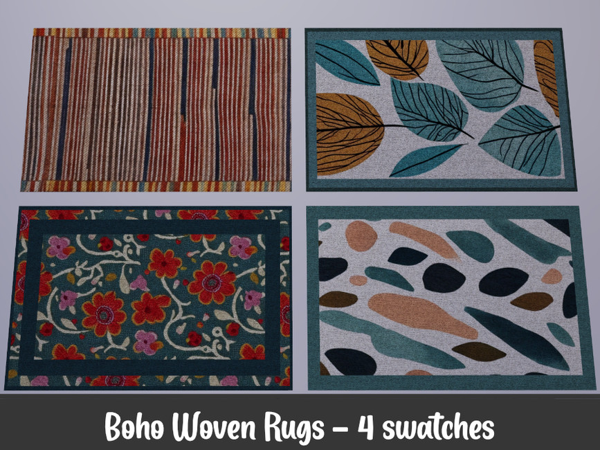The Sims Resource - Boho Woven Rugs