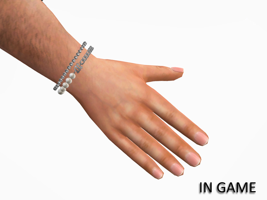 The Sims Resource - Goth Pearls Bracelet v2 (right)
