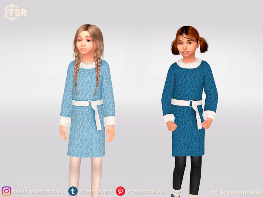 The Sims Resource - Knitted coat with belt