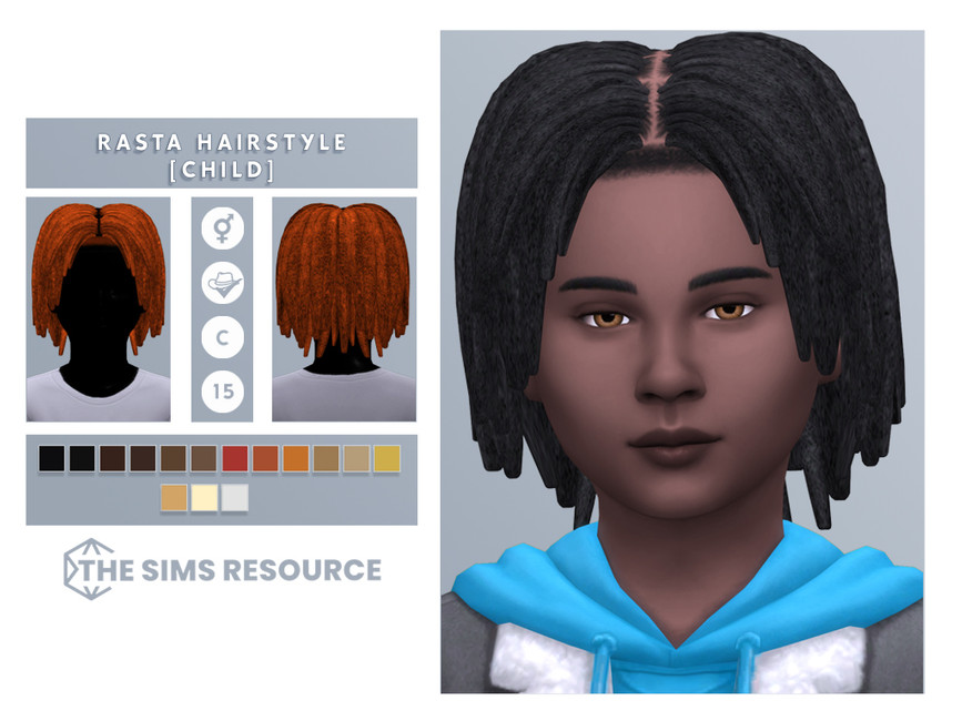 The Sims Resource - Rasta Hairstyle (Child)