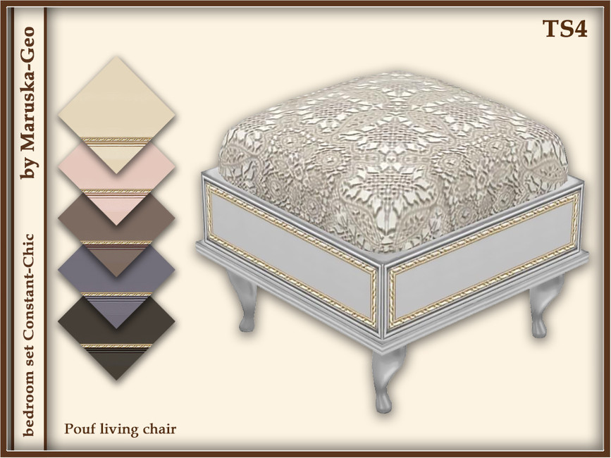 The Sims Resource - [bedroom Constant-Chic] pouf living chair
