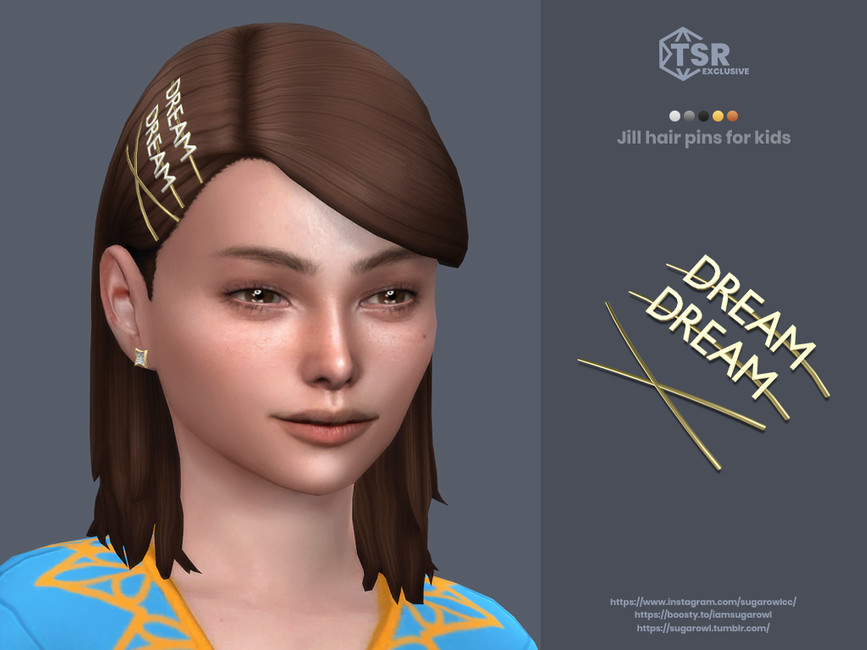 The Sims Resource - Jill hair pins for kids