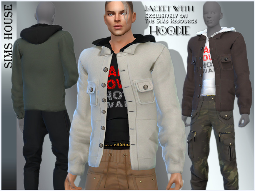 The Sims Resource - JACKET WITH HOODIE