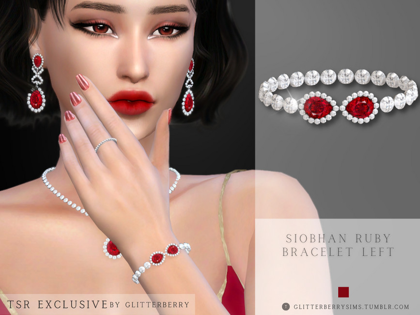 The Sims Resource - Siobhan Ruby Bracelet- Left