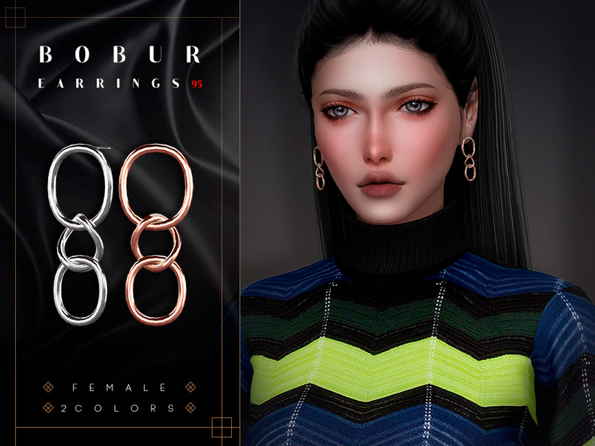 The Sims Resource - Simple Chain Earrings