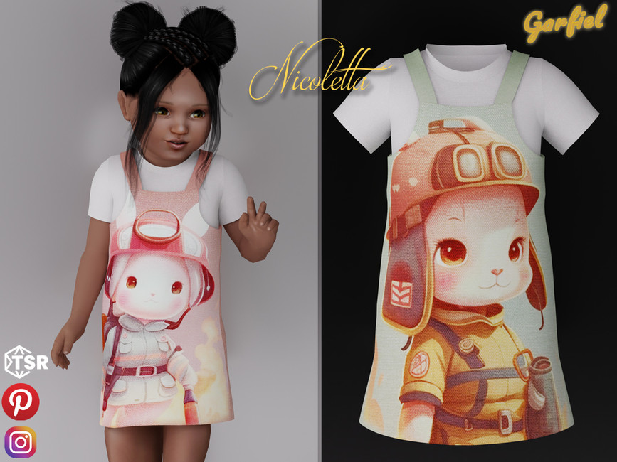 The Sims Resource - Nicoletta - Cute sundress with rabbit - fireman
