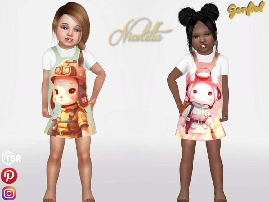 The Sims Resource - Nicoletta - Cute sundress with rabbit - fireman
