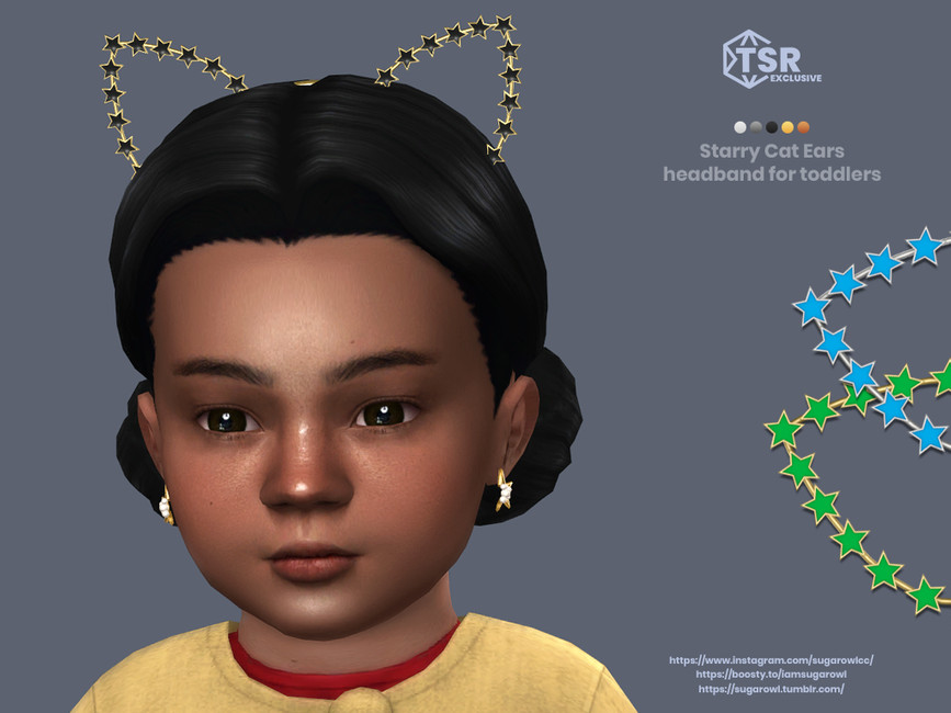 The Sims Resource - Starry Cat Ears headband for toddlers