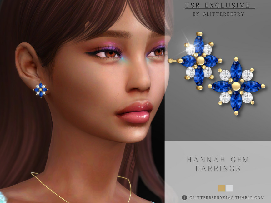 The Sims Resource - Hannah Gem Earrings