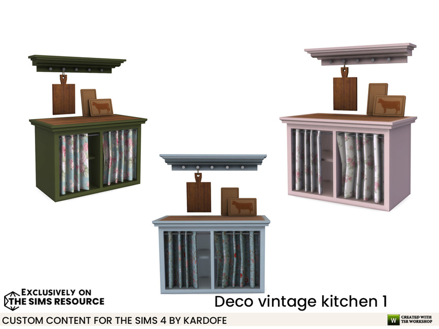 The Sims Resource - Deco vintage kitchen Storage cupboard