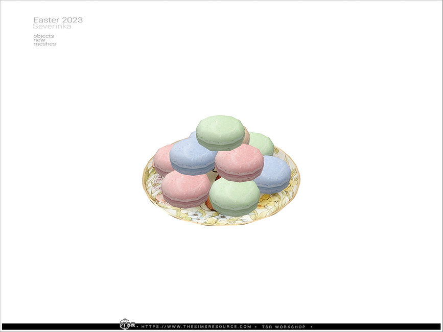 The Sims Resource - Easter 2023 - macarons plate