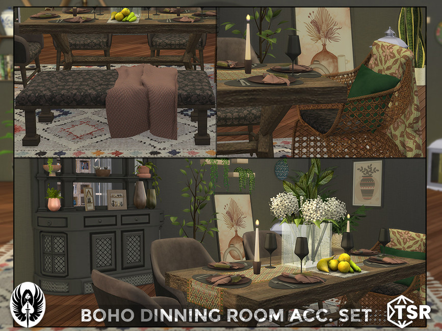The Sims Resource - Boho Dinning Room Acc. Set