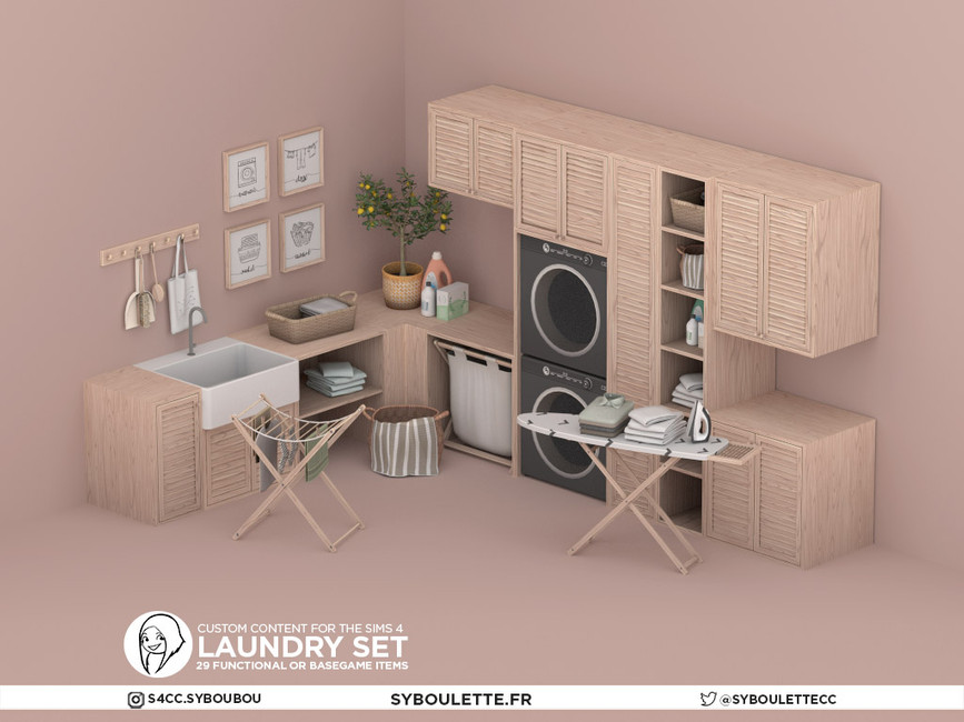 The Sims Resource - Patreon release - Laundry set - Part 4: Clutter