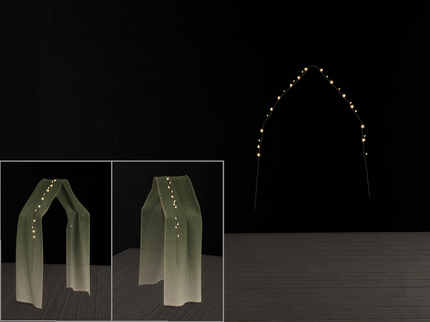 The Sims Resource - Bedroom Lien Bed Canopy String Lights
