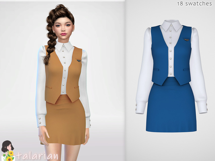 The Sims Resource - Blake Suit with gilet and shirt