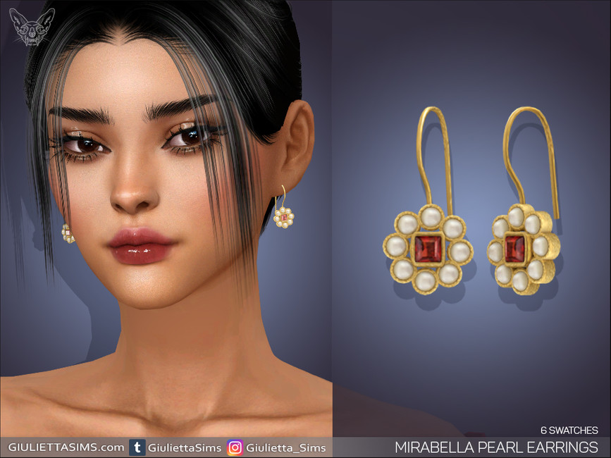 The Sims Resource - Mirabella Pearl Earrings