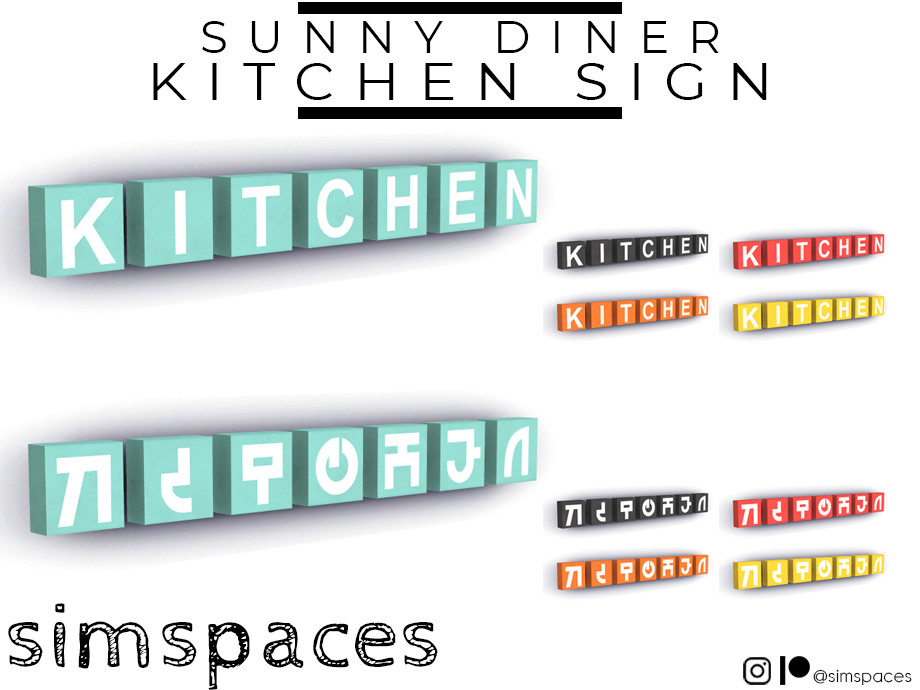 The Sims Resource | Sunny Diner - kitchen sign