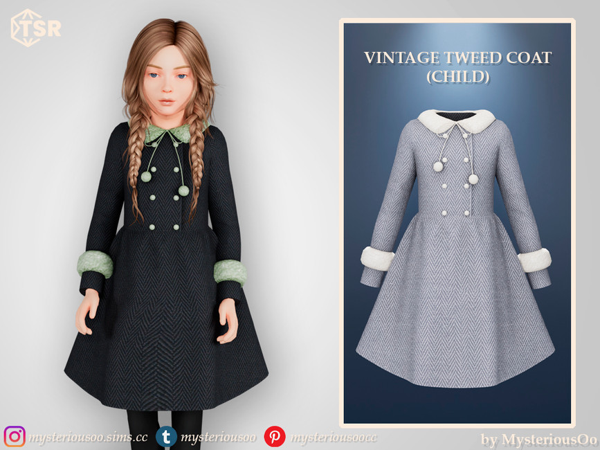 The Sims Resource - Vintage tweed coat Child