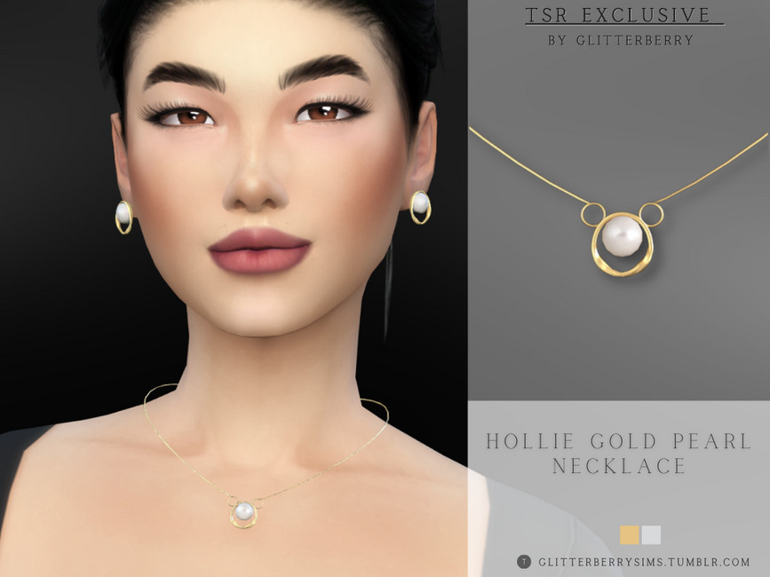The Sims Resource - Hollie Gold Pearl Necklace