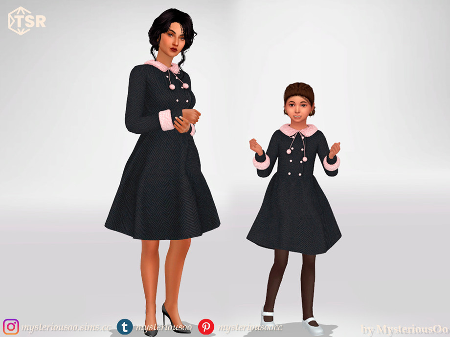 The Sims Resource | Vintage tweed coat Adult