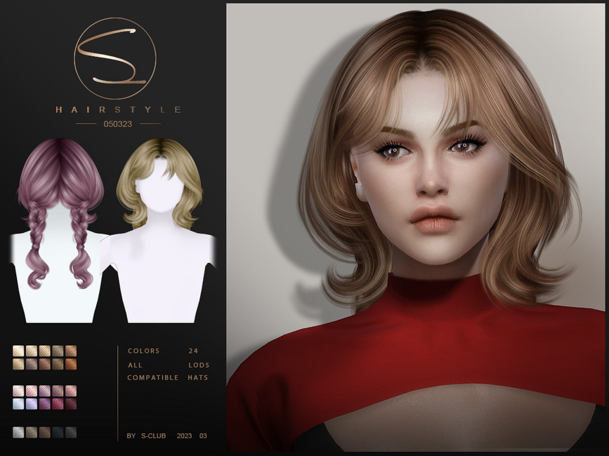 The Sims Resource - Double braids hairstyle(Jill 050323)