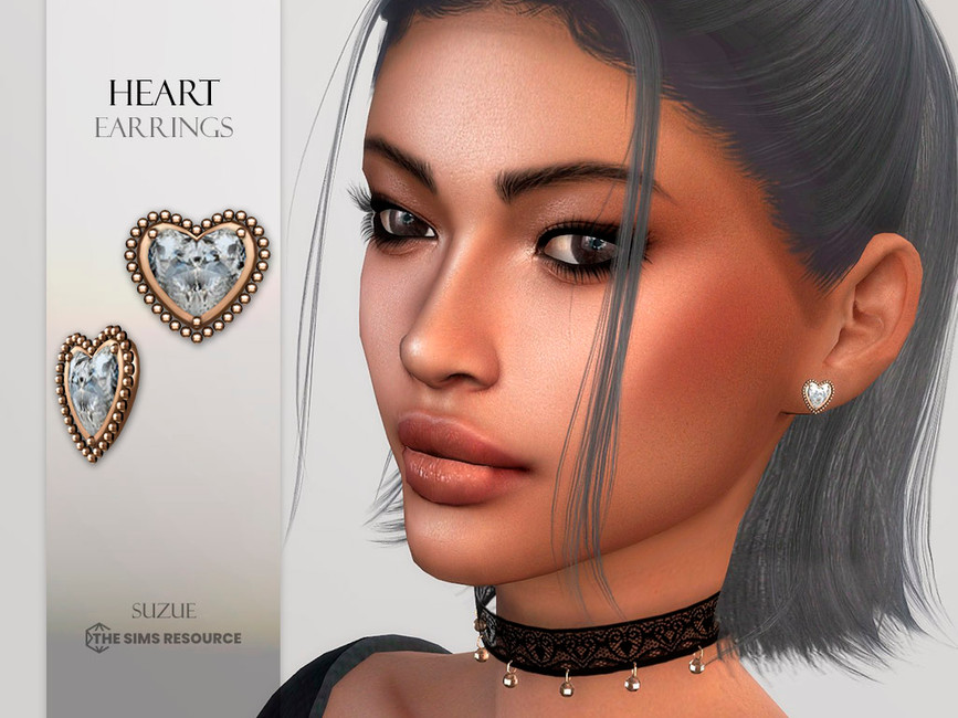 The Sims Resource - Heart Earrings