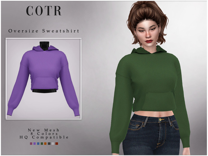 The Sims Resource - Oversize Sweatshirt T-398