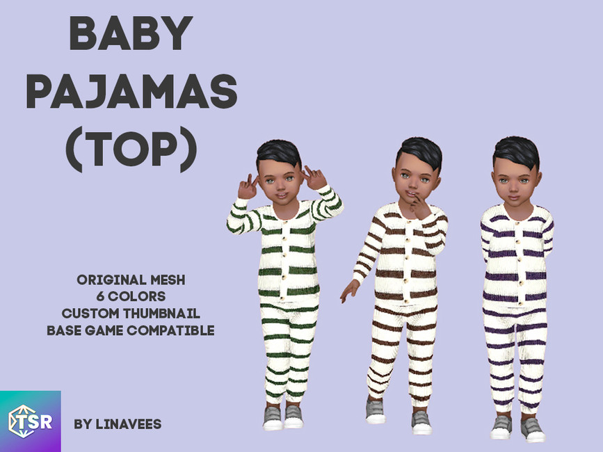 The Sims Resource - NATHANIEL - KIDS PAJAMAS (TOP)