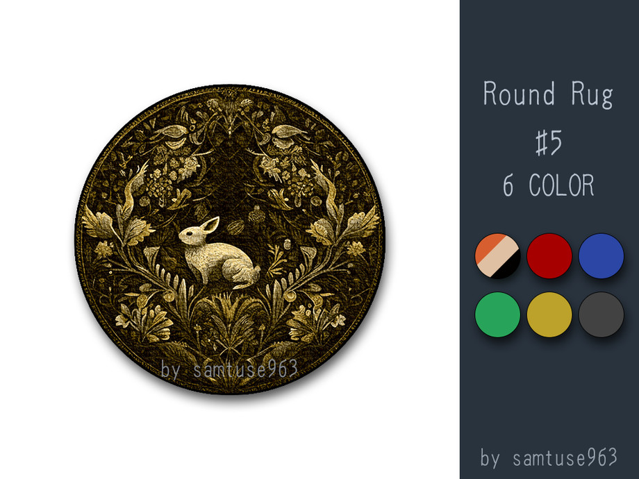 The Sims Resource | Classic Bunny Round rug #5
