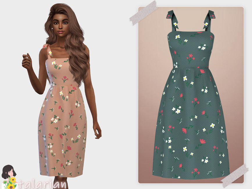 The Sims Resource - Maria Strap Tie Dress