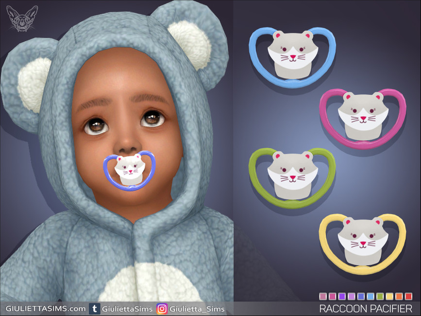 The Sims Resource - Raccoon Pacifier For Infants (brow ring category)