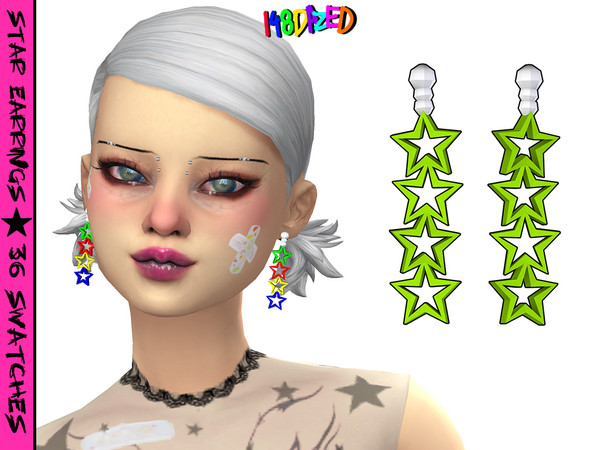 The Sims Resource | STAR EARRINGS V2
