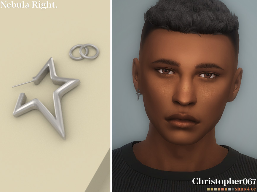 The Sims Resource - Nebula Earrings Male - Right