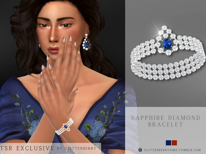The Sims Resource - Sapphire Diamond Bracelet
