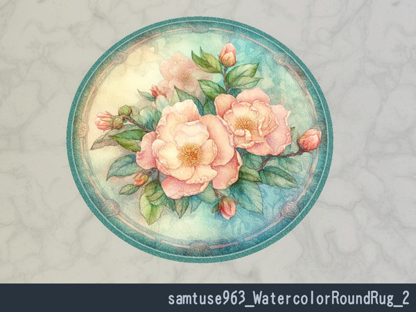 The Sims Resource | Watercolor Round Rug #2