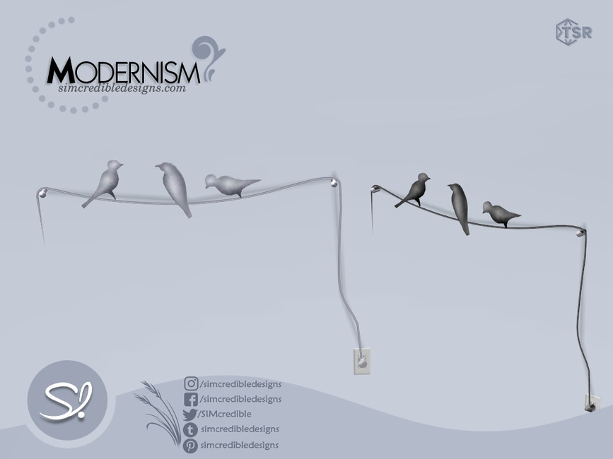 The Sims Resource - Modernism bird wire lamp