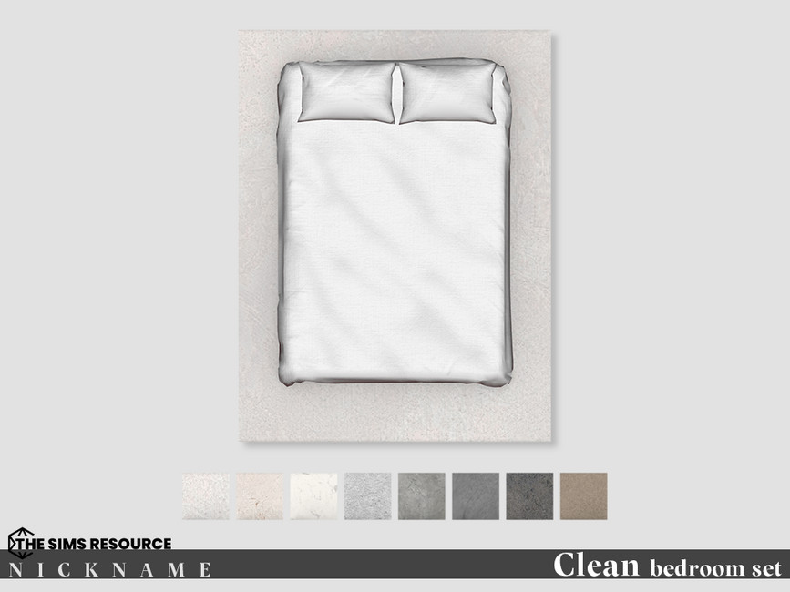 The Sims Resource - Clean bedroom set double bed