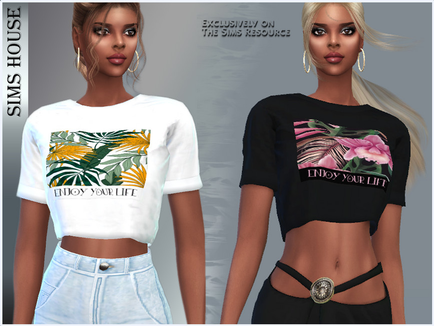 The Sims Resource - T-SHIRT WITH PRINT