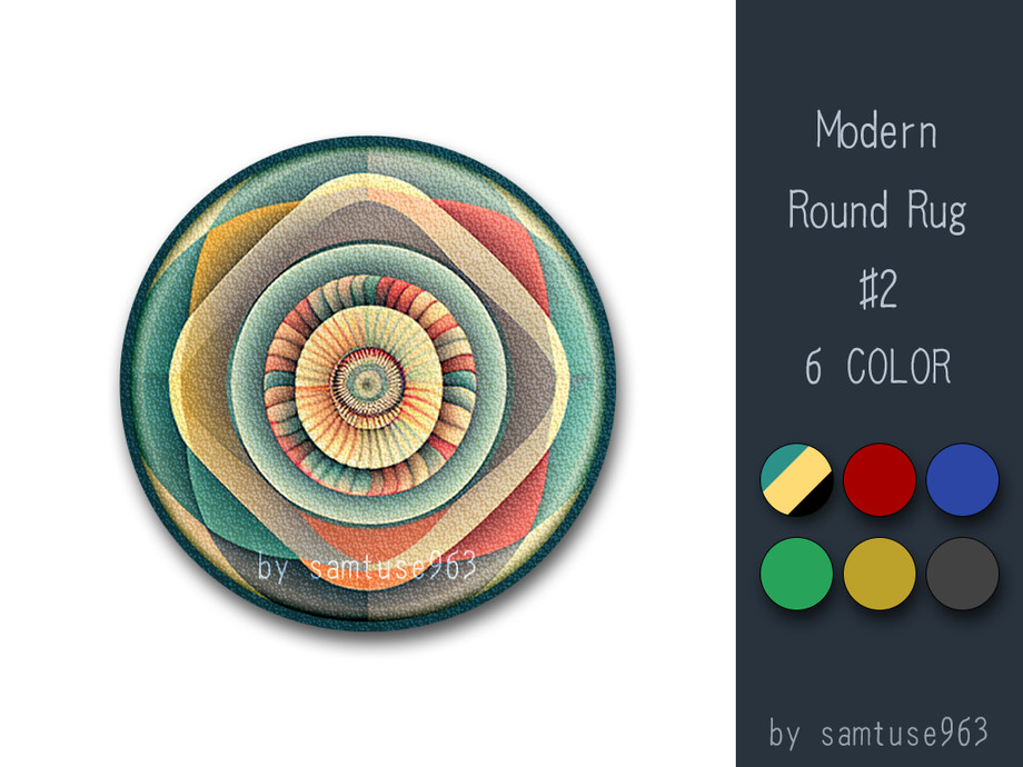 The Sims Resource | Modern Round Rug #2