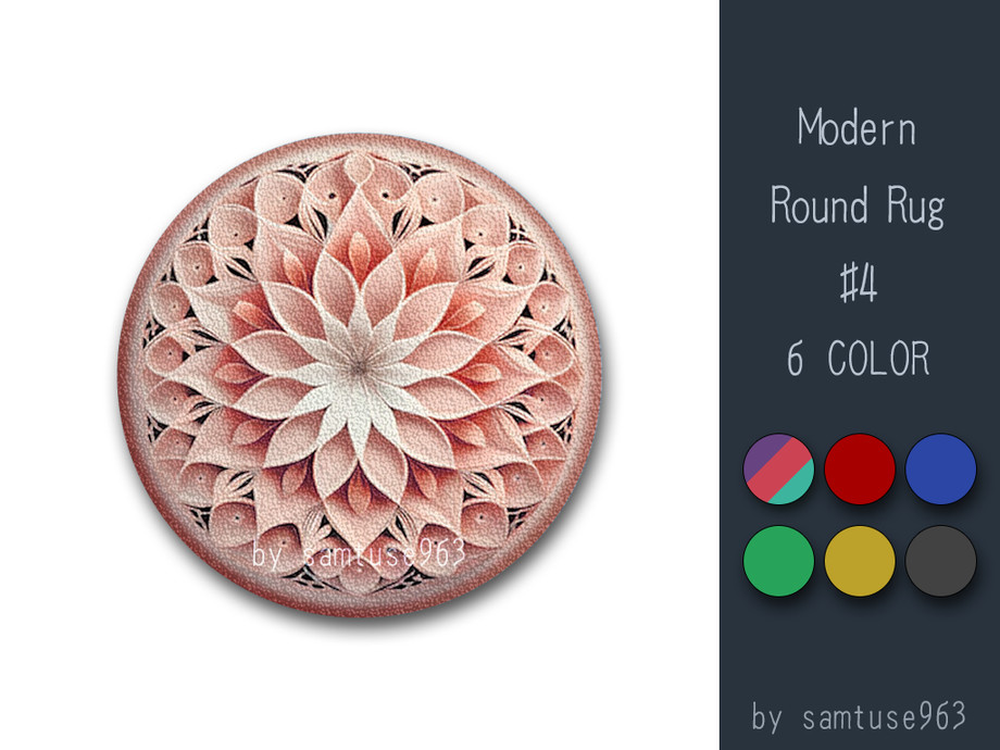 The Sims Resource | Modern Round Rug #4