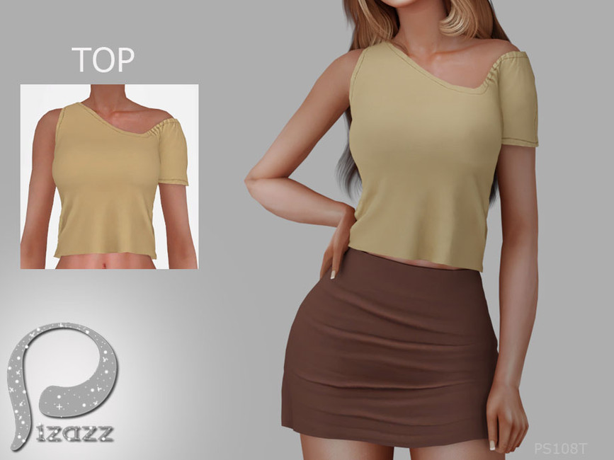 The Sims Resource - Relaxed one shoulder top