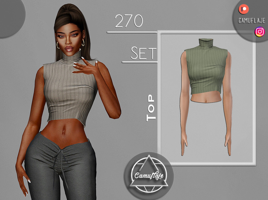 The Sims Resource - SET 270 - Rib Knit Top