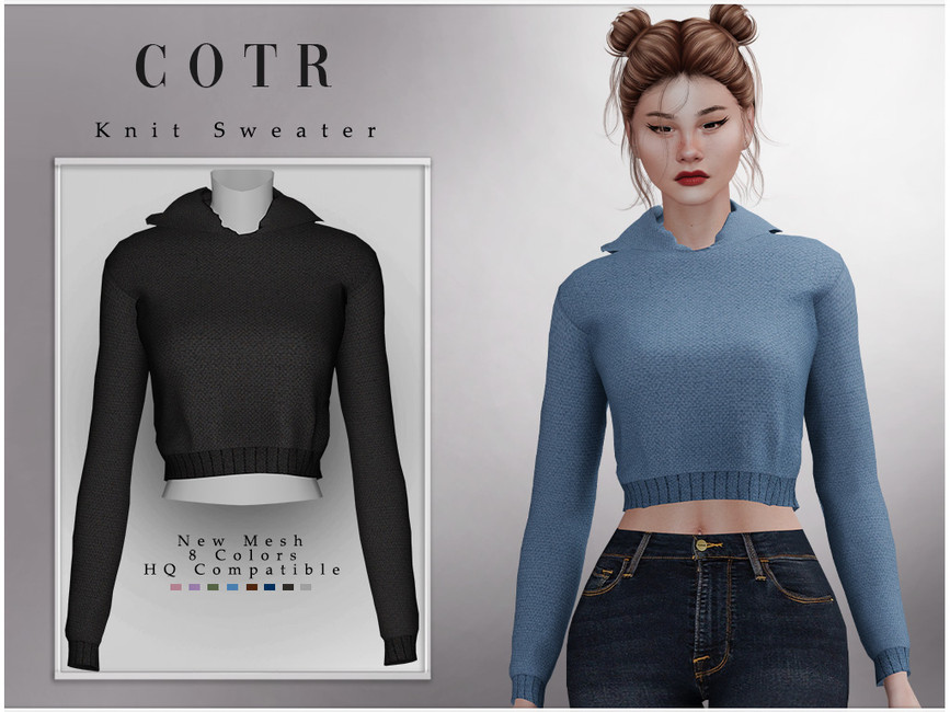 The Sims Resource - Knit Sweater T-406