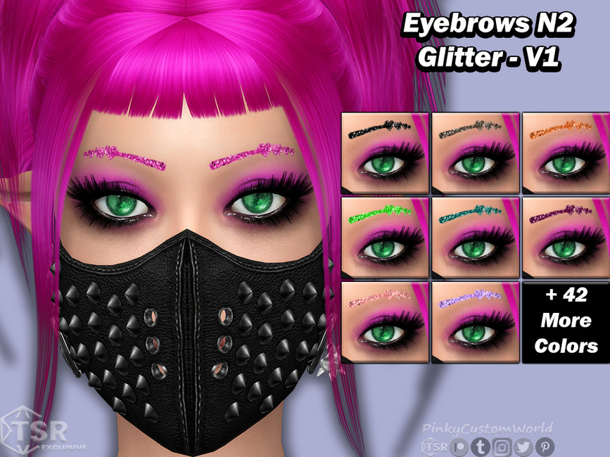 The Sims Resource - Eyebrows N2 - Glitter V1