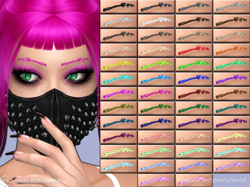 The Sims Resource - Eyebrows N2 - Glitter V1